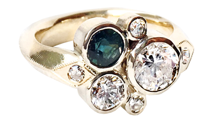 cluster gemstone engagement ring custom heirloom engagement ring by ... cluster gemstone engagement ring custom heirloom engagement ring by ...